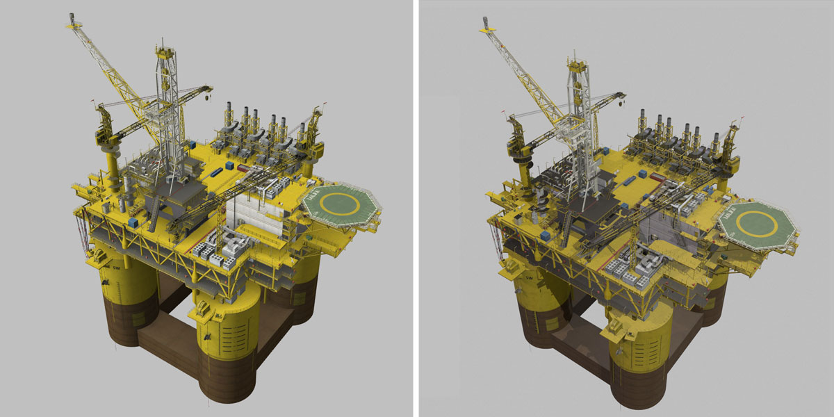 Oil platform 3D modeling