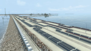 Ras Laffan port. LNG terminal 3D model.