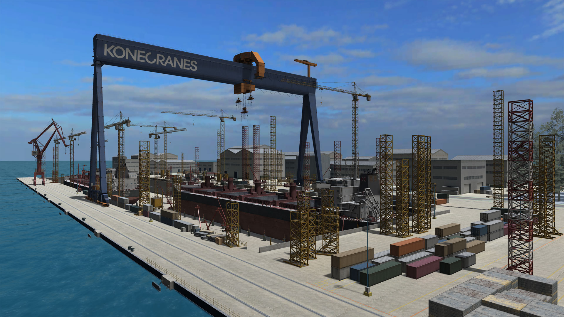 Virtual reality in shipbuilding: all-in-one shipyard 3D model Virtual reality in shipbuilding: all-in-one shipyard 3D model